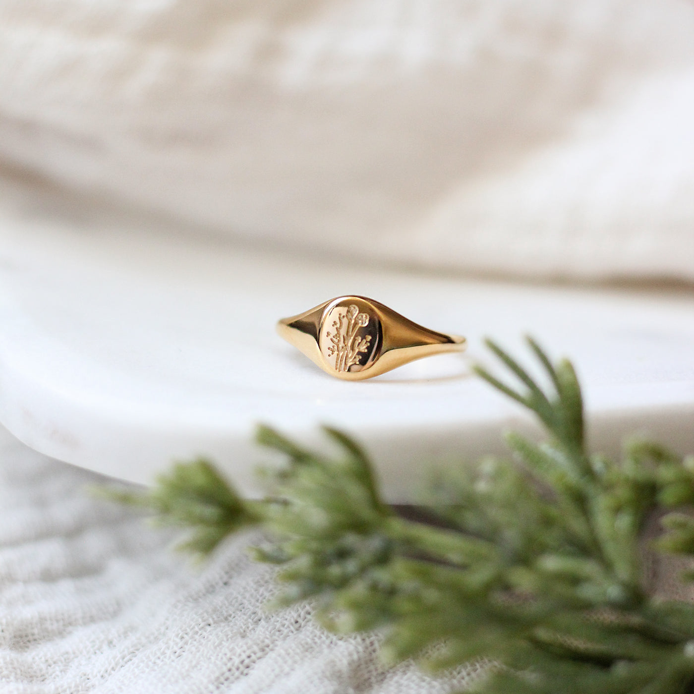 Wildflower Signet Ring | Birch Jewellery